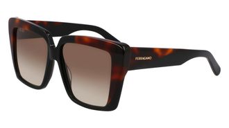 Ferragamo Salvatore SF1060SN 006 Black/Tortoise Sunglasses Woman Acetato, Rectangle, 55