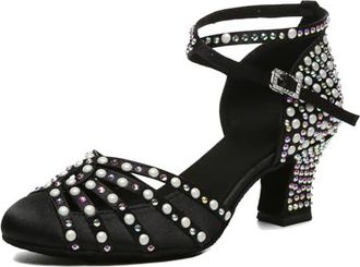 Minitoo Chaussures de danse pour femmes - Escarpins de salon avec strass - Chaussures de mariage ferm&eacute;es, 37 EU