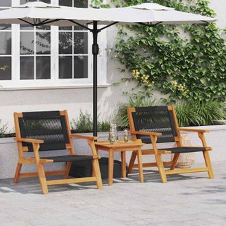 vidaXL Vidaxl - Gartenst&uuml;hle 2 St&uuml;ck Schwarz 67x77x73 cm Massivholz Akazie