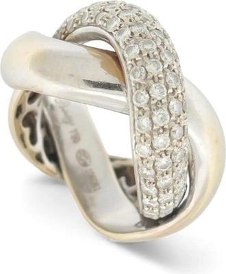 Poiray Ring - POIRAY TRESSE GM 451110 T47 RING AUS 18K WEISSGOLD - Gr. ONESIZE - in Silber - f&uuml;r Damen