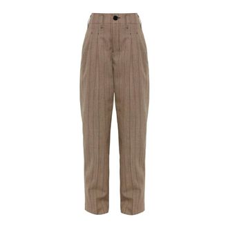 Ami Wollhose mit Nadelstreifenmuster - - Trousers - Damen - Beige - M