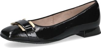 Caprice Caprice Damenschuhe Ballerinas aus Leder Kleiner Absatz, Schwarz (Black Naplak), 38 EU