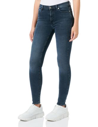 7 For All Mankind HW Skinny Slim Illusion Overcast with Embellished Squiggle