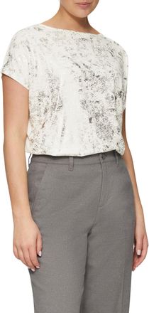 s.Oliver Fließendes T-Shirt aus Viskosemix mit Metallic-Print