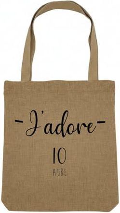 Fabulous Sac Shopping Tote Bag Aspect Lin - JAdore 10 Aube Departement France Region - Sac de Courses Toile Epaisse 360g Beige Naturel Cabas Port&eacute; Epaule Solid