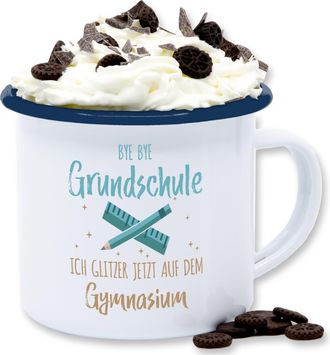 Shirtracer Emaille Tasse Blechtasse - Abgänger - Tassen - Bye Bye Grundschule ich glitzer jetzt auf dem Gymnasium | Schulwechsel 5. Klasse Geschenk Gymi | Gymnas