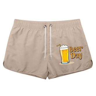 Generic Maillot de bain Homme Short de Bain Short de Plage avec Imprim&eacute; Sport Maillot de Bain D&eacute;contract&eacute; 7,6 cm pour Natation Surf, kaki, XXL