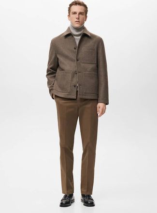 Mango Veste &agrave; poches marron moyen - Homme - XL - MANGO MAN