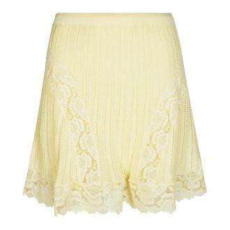 Self Portrait Gestrickter Spitzrock - - Skirts - Damen - Gelb - L