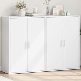 vidaXL Vidaxl - Buffets 2 pcs blanc 60x31x84 cm bois ding&eacute;nierie