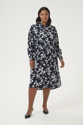 Kaffe Curve Kleid Loose fit Marine Flower dark blue