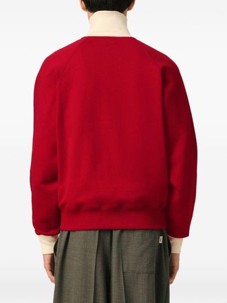 Ami Logo-Embroidered Sweatshirt - Red