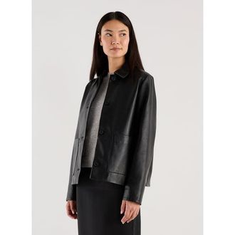 Saison 1865 WOM Leder WOM Jacke - Schwarz