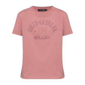 Dolce & Gabbana T-Shirt mit Logo - - Tops - Damen - Rosa - S
