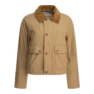 Burberry Beige Cropped Jacket mit Burberry Check Futter - - Jackets - Damen - Beige - XS