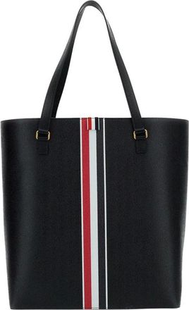 Thom Browne Homme, Sacs, Noir, Taille: ONE Size Vertical Pebble Grain Leather Tote