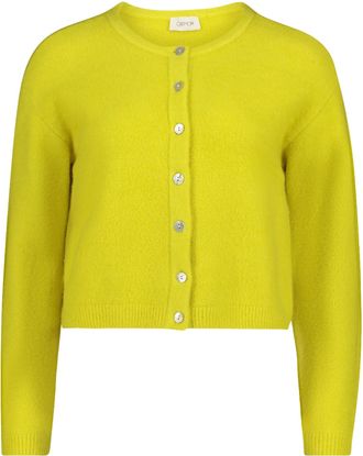 Cartoon Damen Strick-Cardigan mit Rundhalsausschnitt 44, Neon Yellow