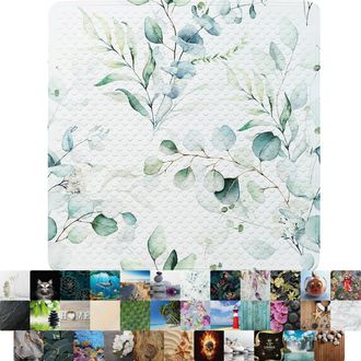 Sanilo Badematte 53 x 53 cm, rutschfeste Duschmatte für Dusche und Badewanne, Antirutschmatte maschinenwaschbar und schimmelresistent (Eukalyptus)