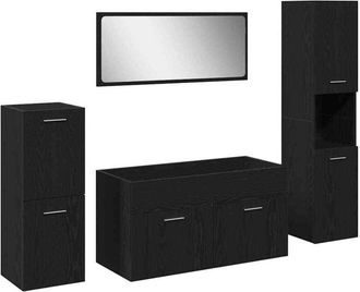 vidaXL Vidaxl - Badezimmerm&ouml;bel Set 4 pcs Schwarze Eiche 30 x 30 x 130 cm
