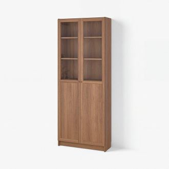 IKEA BILLY / OXBERG B&uuml;cherregal mit Paneel-/Vitrt&uuml;ren