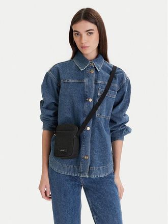 Calvin Klein Umh&auml;ngetasche Embossed Woven Slim Reporter LV04D3221G Schwarz