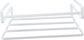 TOPBATHY Untertisch Laptop Regal H&auml;ngend Draht Organizer Schreibtisch Aufbewahrung Ablage St&auml;nder f&uuml;r B&uuml;ro Studentenwohnheim Multifunktional Wei&szlig;