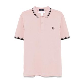 Comme Des Garçons Homme, Tops, Rose, Taille: XL Polo à Rayures Contrastantes
