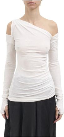 Isabel Benenato Isabel Benenato, Femme, Tops, Blanc, Taille: 38 FR Maglia in Jersey Mono Spalla