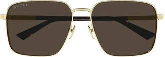 Gucci lunettes de soleil &agrave; monture carr&eacute;e - Or