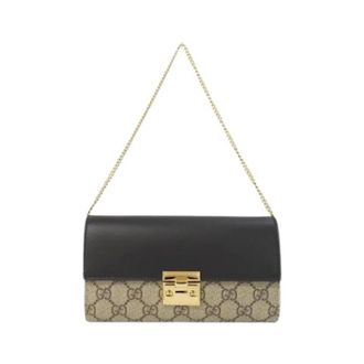 Gucci Portefeuille cha&icirc;ne GG Supreme en toile enduite et cuir Pre-owned - Femme - Pre-owned - Beige - Taille: ONE Size