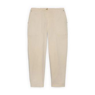 Fiorella Rubino Karotten-Fit Baumwollhose - - Trousers - Damen - Beige - 3XL