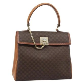 Celine Pre-owned Macadam Canvas Hand Bag - Femme - Pre-owned - Brun - Taille: ONE Size