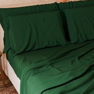 Petti Artigiani Italiani 4-teiliges Bettw&auml;sche-Set f&uuml;r franz&ouml;sisches Bett, weich und atmungsaktiv, Bettw&auml;sche-Set mit Oberlaken, Spannbettlaken mit elastischen Ecken und 2 Kis