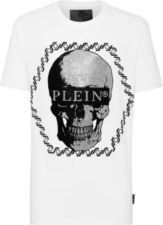 Philipp Plein Skull Crystal White T-shirt - - Tops - Herren - Wei&szlig; - S