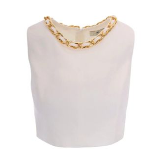 Elisabetta Franchi Femme, Blouses et Chemises, Blanc, Taille: 38 FR Top