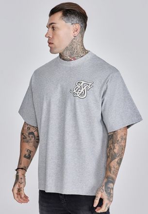Siksilk Herren-T-Shirt Grau Meliert XL