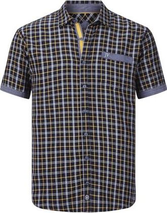 Jan Vanderstorm Homme Chemise À Manches Courtes Bakke Bleu Foncé, XL - 43/44