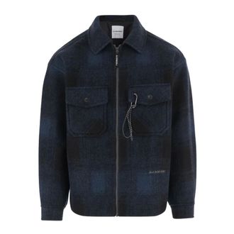 And Wander Homme, Vestes, Bleu, Taille: L Veste &agrave; Carreaux en M&eacute;lange de Laine