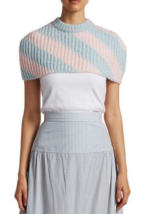 Calvin Klein 205W39NYC Blue Striped Mohair Blend Cape Size XS