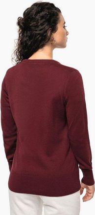 Kariban Sweatshirt Damenpullover mit V-Ausschnitt