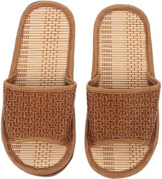 Yardwe Pantoufles Rotin Maison &eacute;t&eacute; Antid&eacute;rapantes Unisexes Semelle Plate Confort Plage