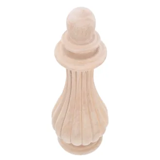 Amosfun Unlackierte Dekorative Holzs&auml;ulen Finials Robuste Vintage-holzspitzen f&uuml;r DIY Betthimmel Gardinenstangen Langlebige Geschnitzte Holzaufs&auml;tze f&uuml;r Trepp