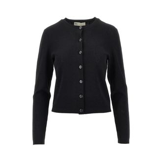 Tory Burch Cardigan en viscose pointelle - Femme - Pulls - Noir - Taille: 42 FR