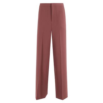 Isabelle Blanche Hochtaillierte Straight Leg Hose Mahagoni - - Trousers - Damen - Rot - XS