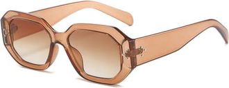 Generic Polygon Lunettes de soleil de luxe tendance pour femme UV400 Lunettes de soleil punk pour femme Lunettes de soleil dextérieur, Marron/marron, Taille u