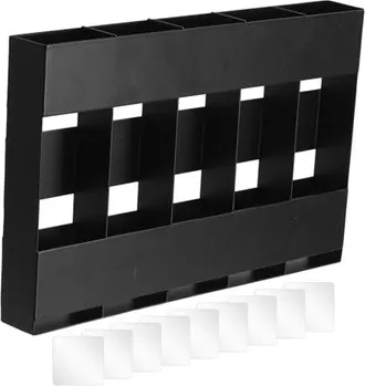 Generico Organisateur de paille, distributeur de paille &agrave; 5 compartiments, panier r&eacute;utilisable avec 9 rubans adh&eacute;sifs double face pour ustensiles, brosses, bag