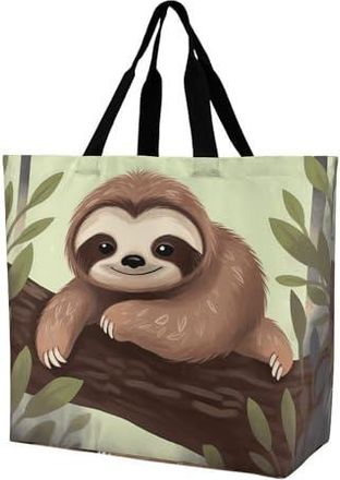 Generic Paresseux Mignon Sac Courses Grand Sacs R&eacute;utilisable Sac A Main Femme Pour Gym Travail Shopping