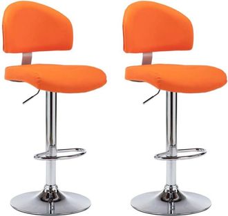 vidaXL Vidaxl - Tabourets de bar lot de 2 orange similicuir