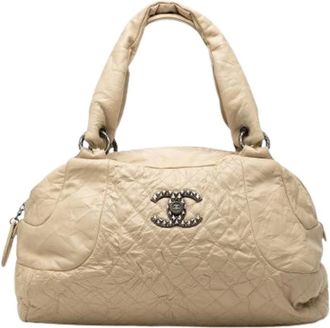 Chanel Pre-owned Cuir sacs-chanel - Femme - Pre-owned - Beige - Taille: ONE Size