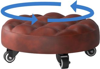 Generic Bodenstuhl für Erwachsene, niedriger Hocker mit Rollsitz, Mehrzweck-Bodenstuhl mit niedriger Höhe, Hocker aus PU-Leder für die Reinigung des Hauses, P